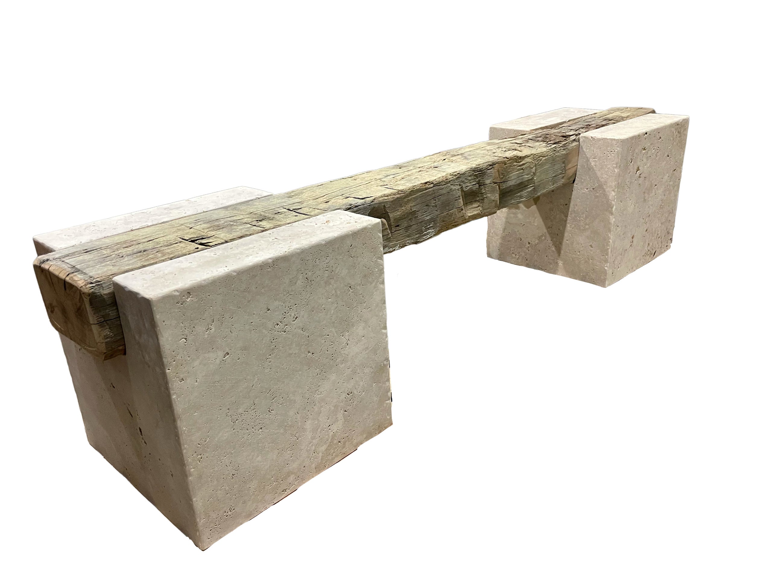 Custom Made to Order Indoor Outdoor Limestone and Reclaimed Barn Beam ...